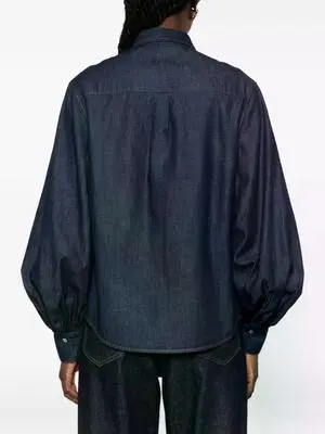 7 For All Mankind Balloon-sleeve Denim Shirt