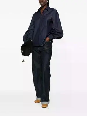 7 For All Mankind Balloon Sleeve Denim Shirt - Blue