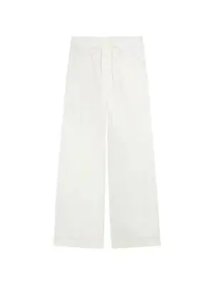 Vince Drawstring Waist Wide-leg Trousers - White