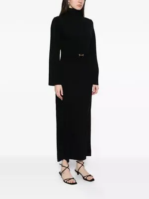 Rixo Elliettebit Detail Roll-neck Maxi Dress - Black