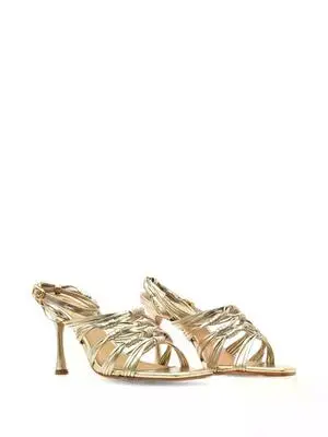 ANDREA CARRANO Strappy Leather Sandals - Neutrals