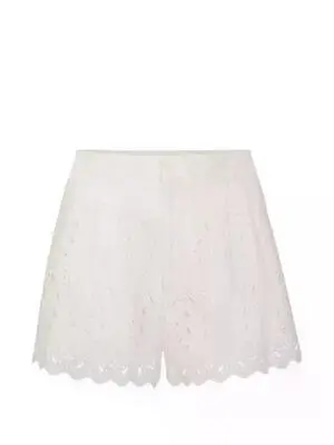 FRAME Paisley Eyelet Shorts - White