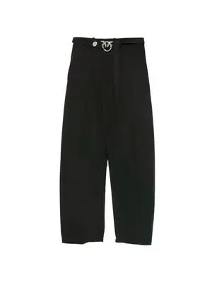 Pinko Trousers With Love Birds Buckle - Black