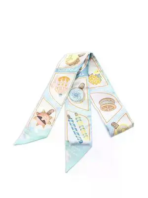 Hermès Funny Ice Cream Silk Scarf - Blue