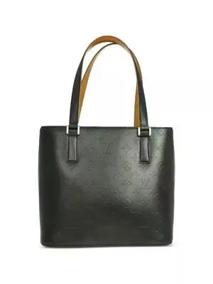 LOUIS VUITTON Monogram Embossed Leather Tote Bag - Black