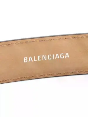Balenciaga Leather Belt With Silver-tone Hardware
