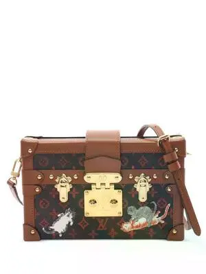 LOUIS VUITTON Petite Malle Catgram Shoulder Bag - Black