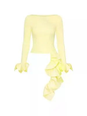PatBO Tarsila Ruffled Blouse - Yellow