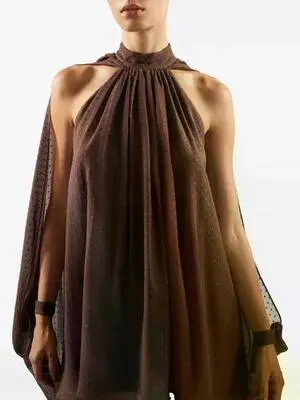 TALLER MARMO Etherea Draped Mini Dress - Brown