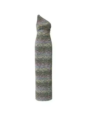 Missoni One-shoulder Knit Maxi Dress - Green