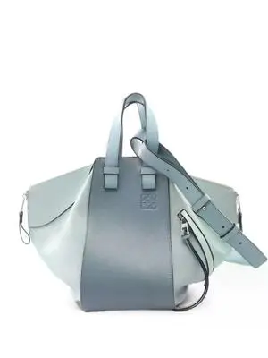 Loewe Hammock Leather Tote Bag - Blue