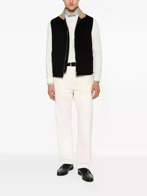 LARDINI Felted Zip-up Gilet
