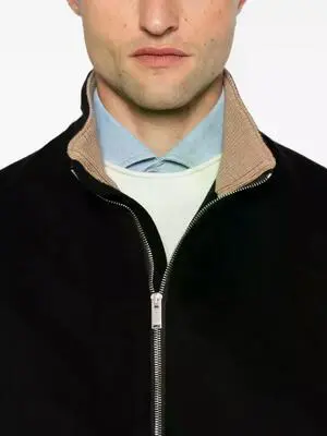 LARDINI Felted Zip-up Gilet