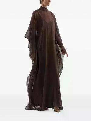 TALLER MARMO Muscat Fil-coupé Kaftan Maxi Dress - Brown
