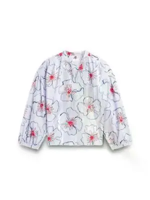 Tommy Hilfiger Floral-print Striped Blouse