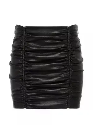 Dsquared2 Draped Leather Mini Skirt - Black