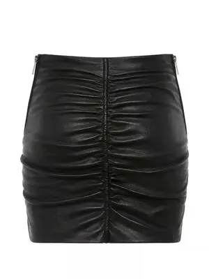 Dsquared2 Draped Leather Mini Skirt