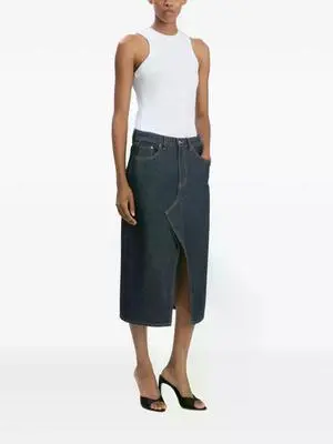 Victoria Beckham Kick Pocket Pleated Midi Skirt