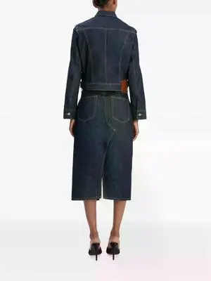 Victoria Beckham Contrast-stitch Cropped Denim Jacket