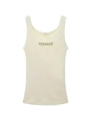 Versace Crystal-embellished Tank Top - Neutrals