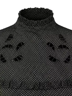 Dsquared2 Polka-dot Cut-out High Neck Top