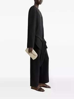 TOTEME Belted Long-sleeve Top - Black