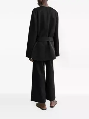 TOTEME Belted Long-sleeve Top - Black