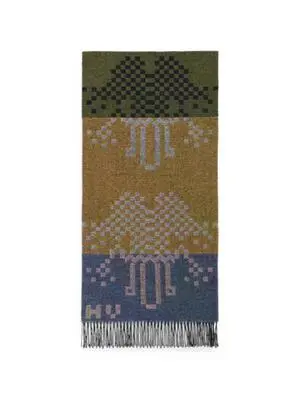 Henrik Vibskov Cross Stitch Fringed Scarf - Brown