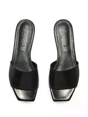 AeydĒ Anna Square-toe Leather Slides