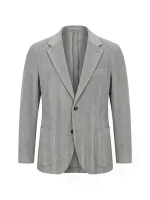 LARDINI Roma Corduroy Single-breasted Blazer - Grey