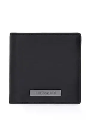 TRUSSARDI Logo-plaque Bi-fold Wallet - Black