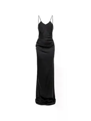 Victoria Beckham Cami Ruched Open-back Maxi Dress - Black