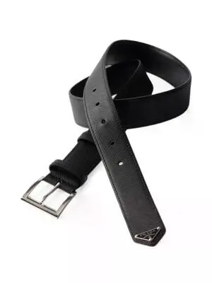 Prada Saffiano Leather Belt - Black