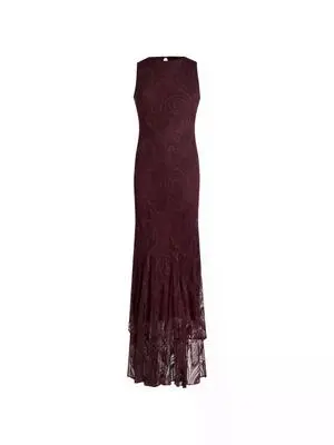 Etro Sleeveless Long Dress With Paisley Motif - Red