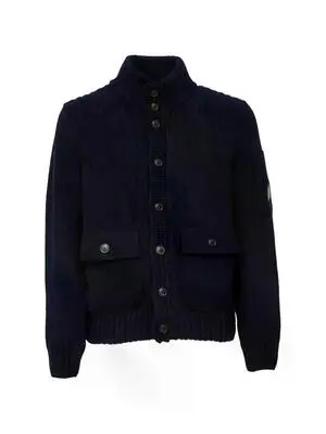 C.P. COMPANY Lens Detail Button-up Cardigan - Blue