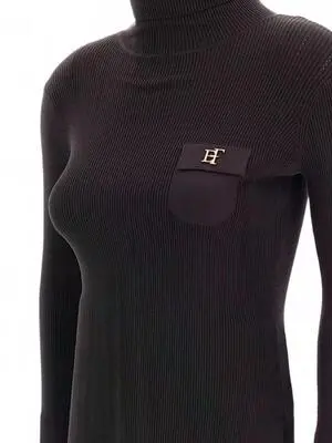 Elisabetta Franchi Ribbed-knit Logo-plaque Sweater