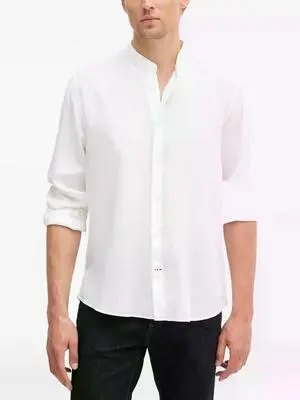 JOOP! Pebo Band-collar Long-sleeve Shirt - White