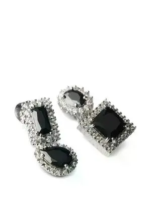 MAISON MARGIELA Palladium-finished Brass Cluster Drop Earrings - Silver