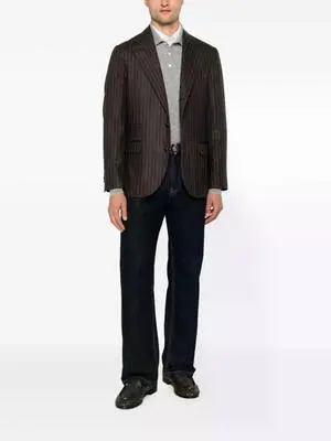 Brunello Cucinelli Long-sleeve Polo Shirt - Grey