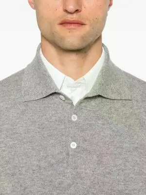 Brunello Cucinelli Long-sleeve Polo Shirt - Grey