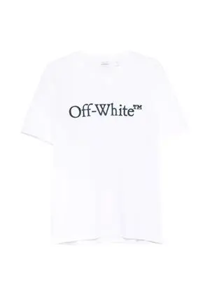 Off-White Logo-embroidered Cotton T-shirt - White