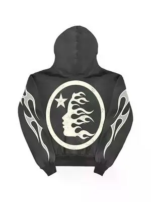 HELLSTAR Flame-print Hoodie - Grey