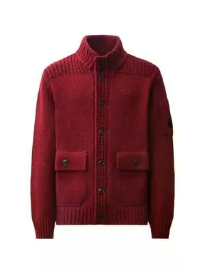 C.P. COMPANY Lens Detail Button-up Cardigan - Red
