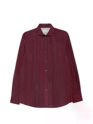 Brunello Cucinelli Pinstripe-pattern Long-sleeve Shirt - Red