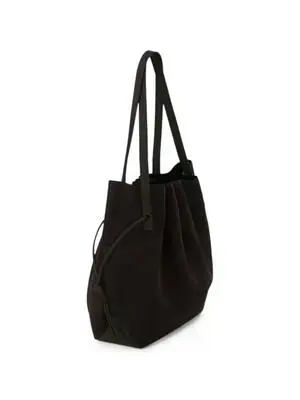 Yuzefi Scallop Draped Suede Shoulder Bag - Brown