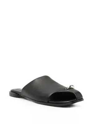 ADRIANNA FERETTI Leather Open-toe Mules