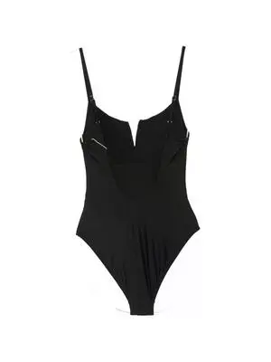 Moschino Logo-print V-neck Swimsuit