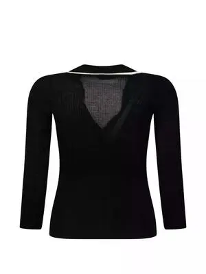 Elisabetta Franchi Ribbed-knit Logo-embroidered Sweater