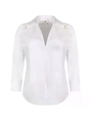 Elisabetta Franchi Logo-plaque V-neck Shirt