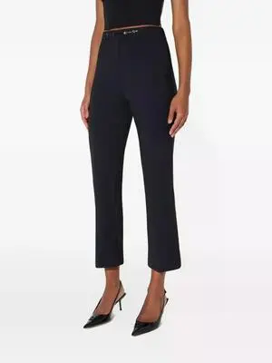 Elisabetta Franchi Flared Trousers With Horsebit Detail